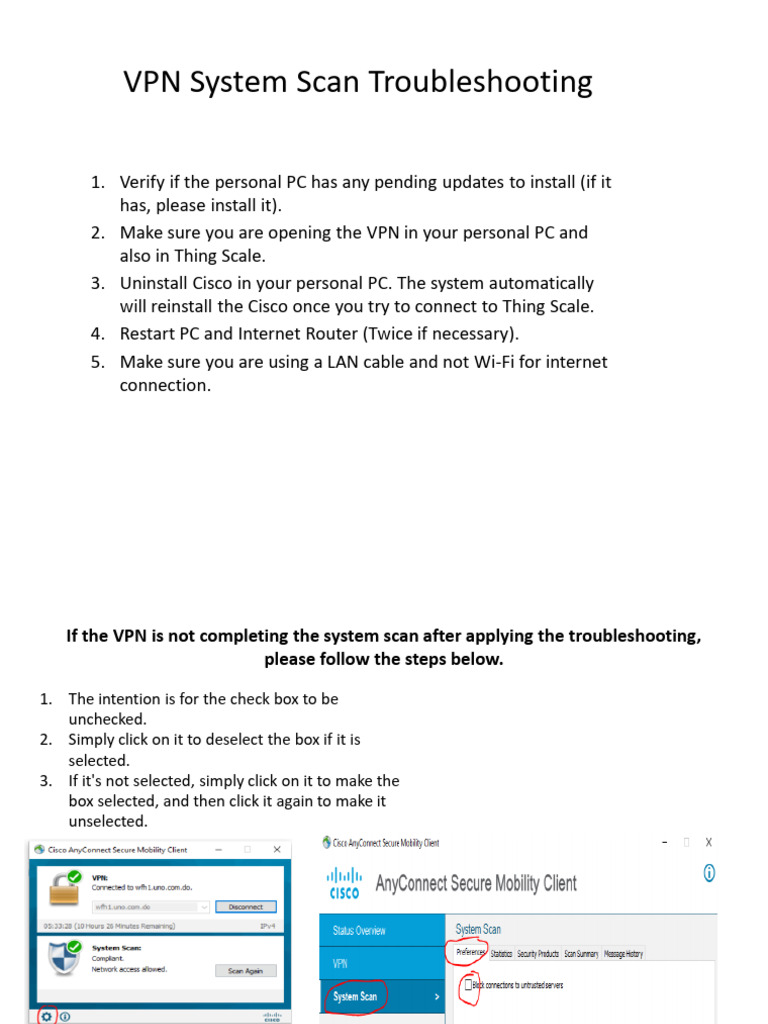VPN System Scan Troubleshooting | PDF | Business | Computers