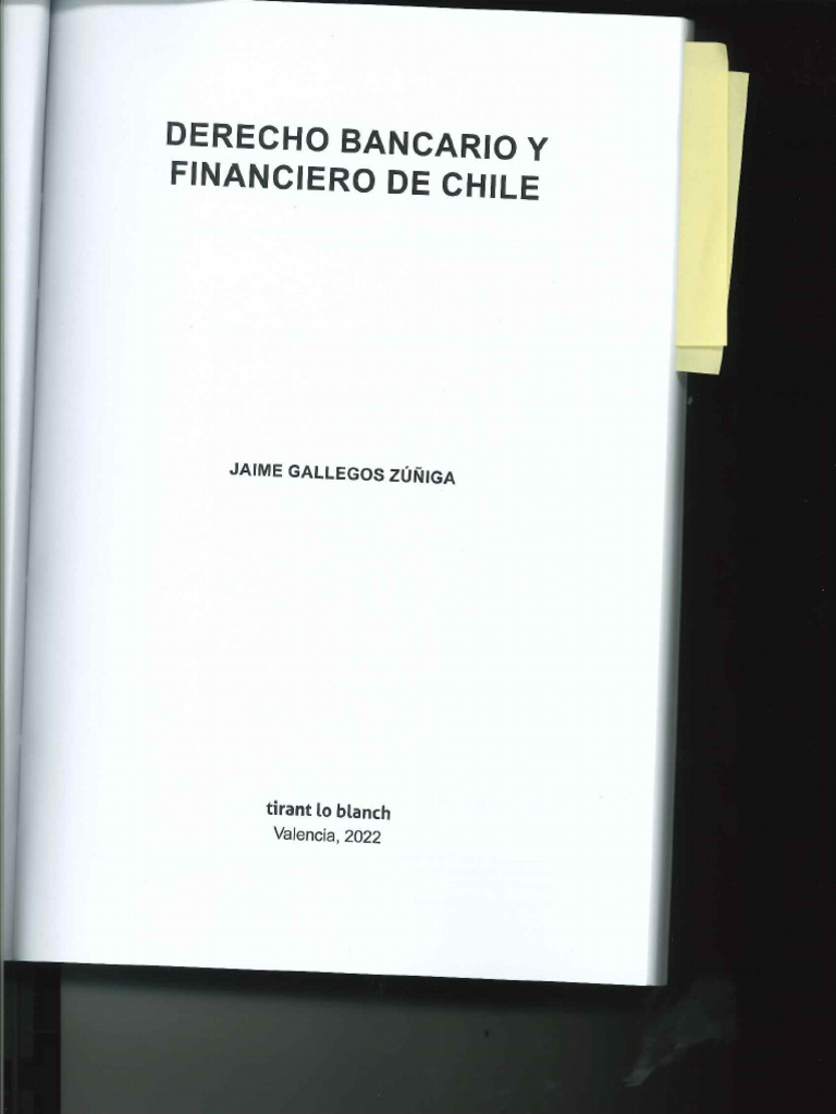 Gallegos J. Derecho Bancario y Financiero de Chile. Comisi N para El Mercado Financiero CMF | PDF