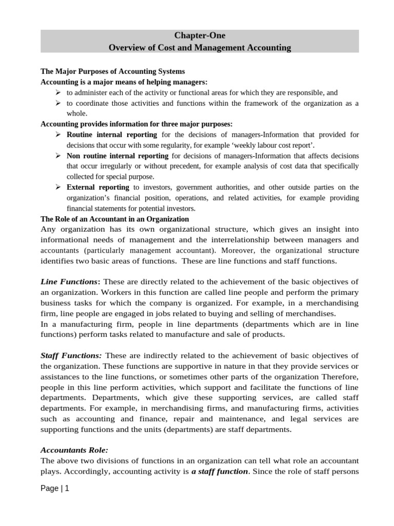 CH - 1 and 2 | PDF | Financial Accounting | Management Accounting