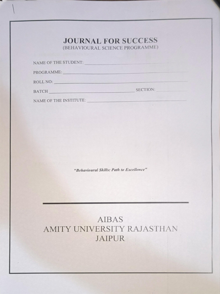Journal For Success: Amity University Rajasthan Jaipur | PDF | Science ...