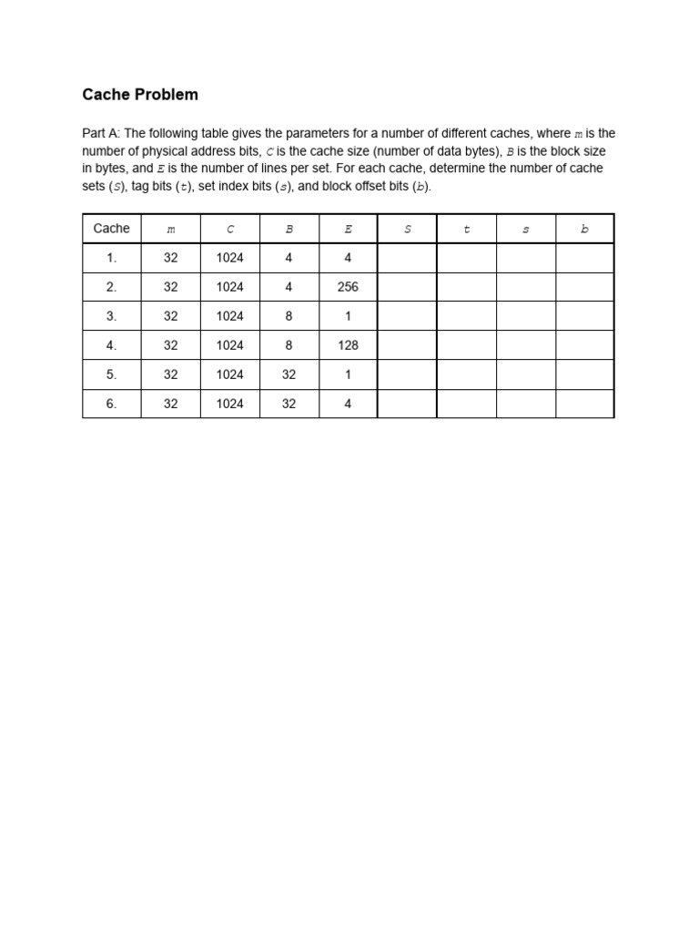 sheet 7 | PDF | Cpu Cache | Cache (Computing)