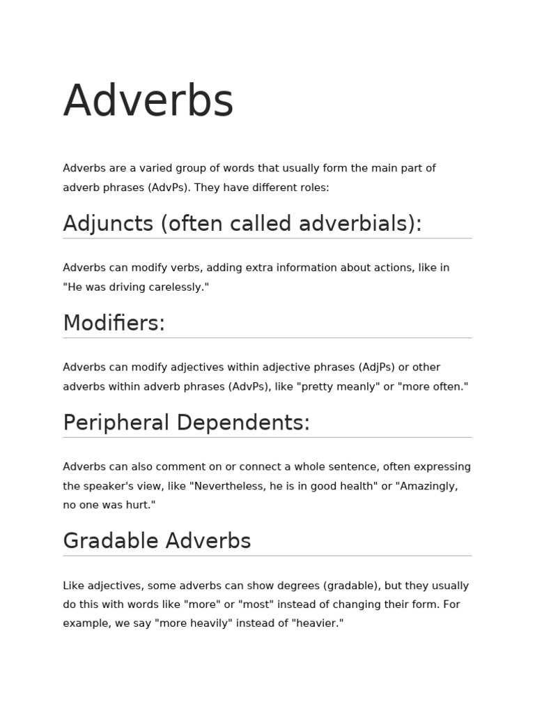 Adv and PP | PDF | Adverb | Phrase