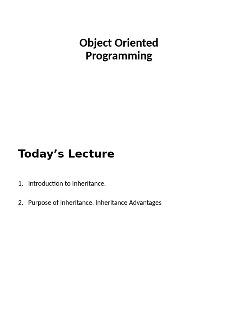 Lecture 6 | PDF | Inheritance (Object Oriented Programming) | Class ...