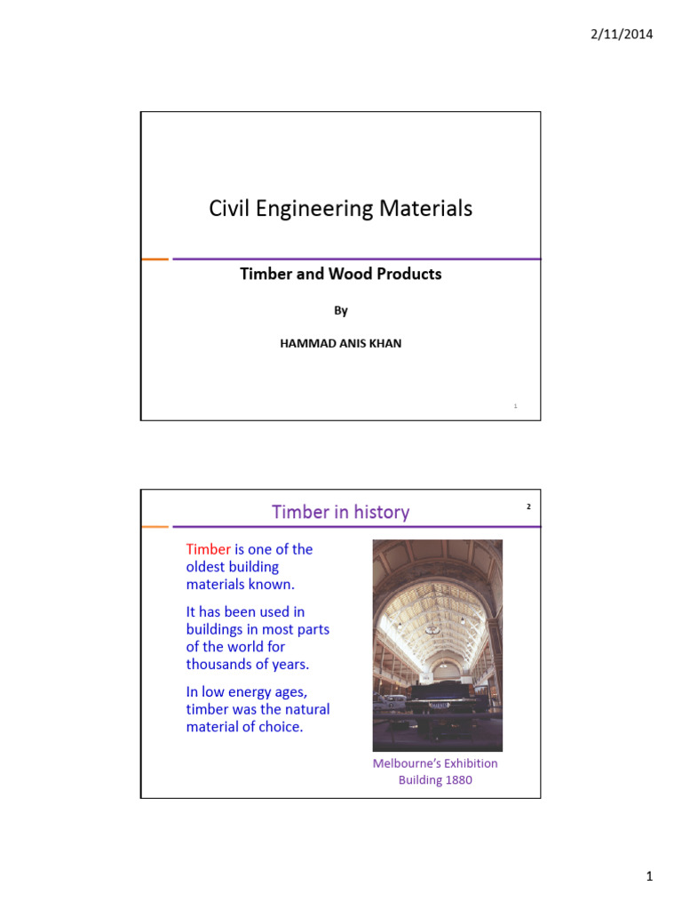 Lecture -Timber 2 | PDF | Wood | Plywood