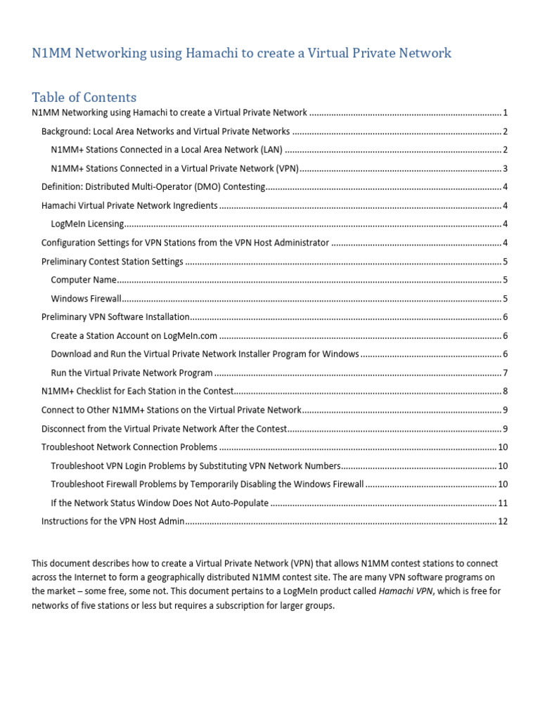 Distributed Multi Op Contesting Using N1MM With A Hamachi VPN - v1.5 ...