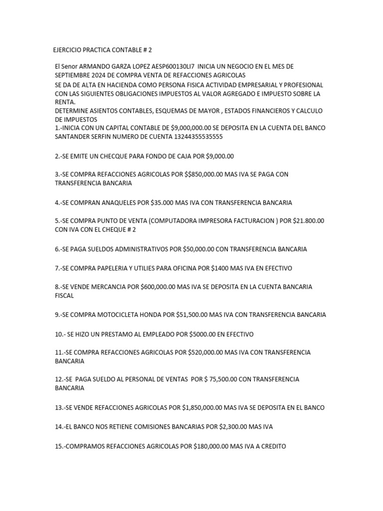 Ejercicio Practica 2 Contable | PDF