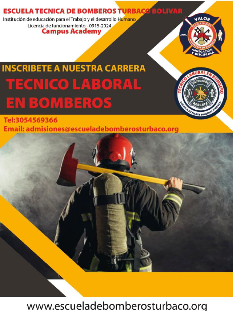 Bruchure Programa Técnico Laboral Por Competencia - Bombero | PDF | Bombero | Evaluación