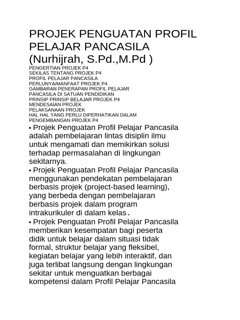 Penguatan Profil Pelajar Pancasila | PDF