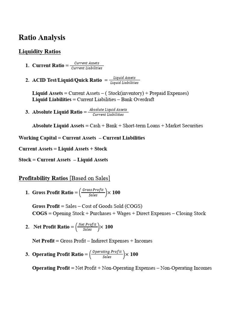 Comprehensive Ratio Analysis Guide | PDF | Equity (Finance) | Stocks