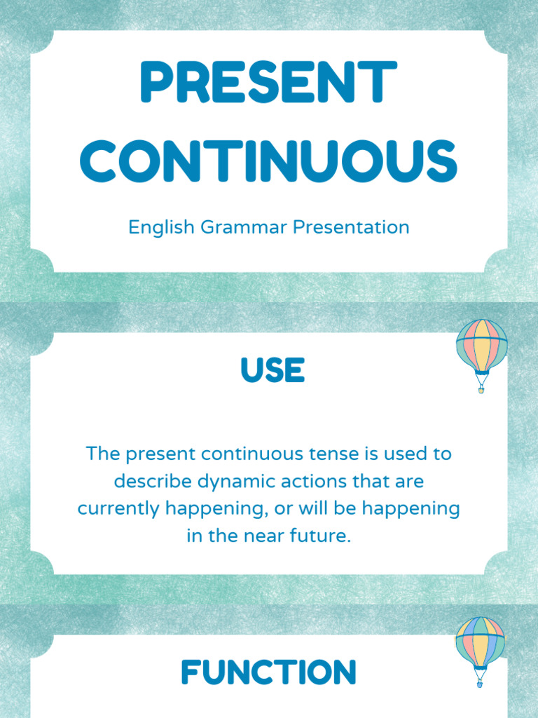 Present Continuous for Learners | PDF
