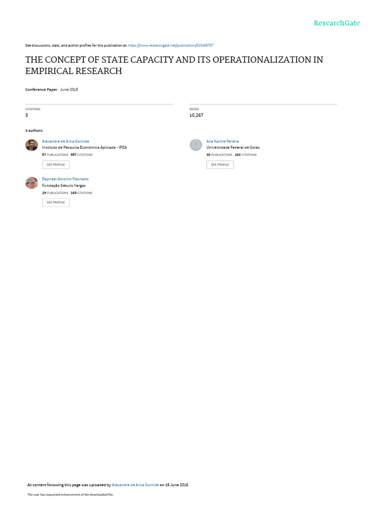 The Concept of State Capacity and Its Operationalization in Empirical ...