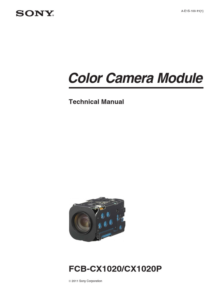 Data Sheet Camera Sony FBC-CX1020P | PDF | Exposure (Photography ...