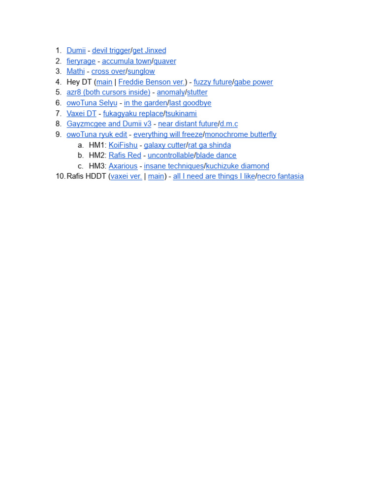 Osu! Top 10 DT Skins | PDF