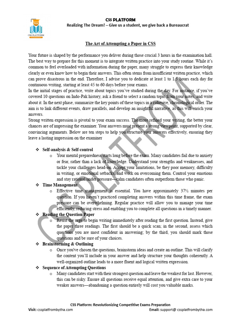 The Art of Attempting Paper | PDF | Multiple Choice | Question