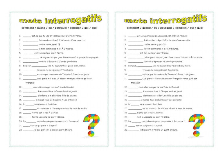 Mots Interrogatifs | PDF