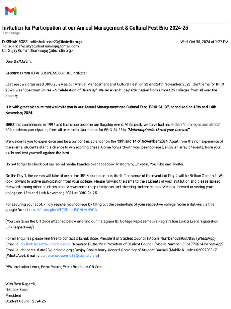 Gmail - Invitation For Participation at Our Annual Management ...