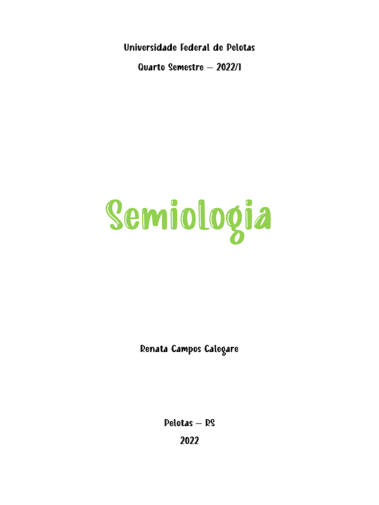 Semiologia: Quarto Semestre 2022 | PDF