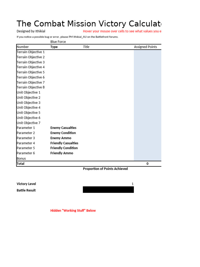 Combat Mission Victory Calculator V2 | PDF | Parameter (Computer ...