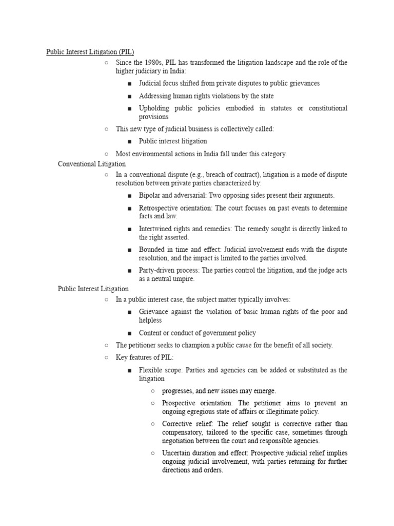 Understanding Public Interest Litigation | PDF | Standing (Law) | Legal ...