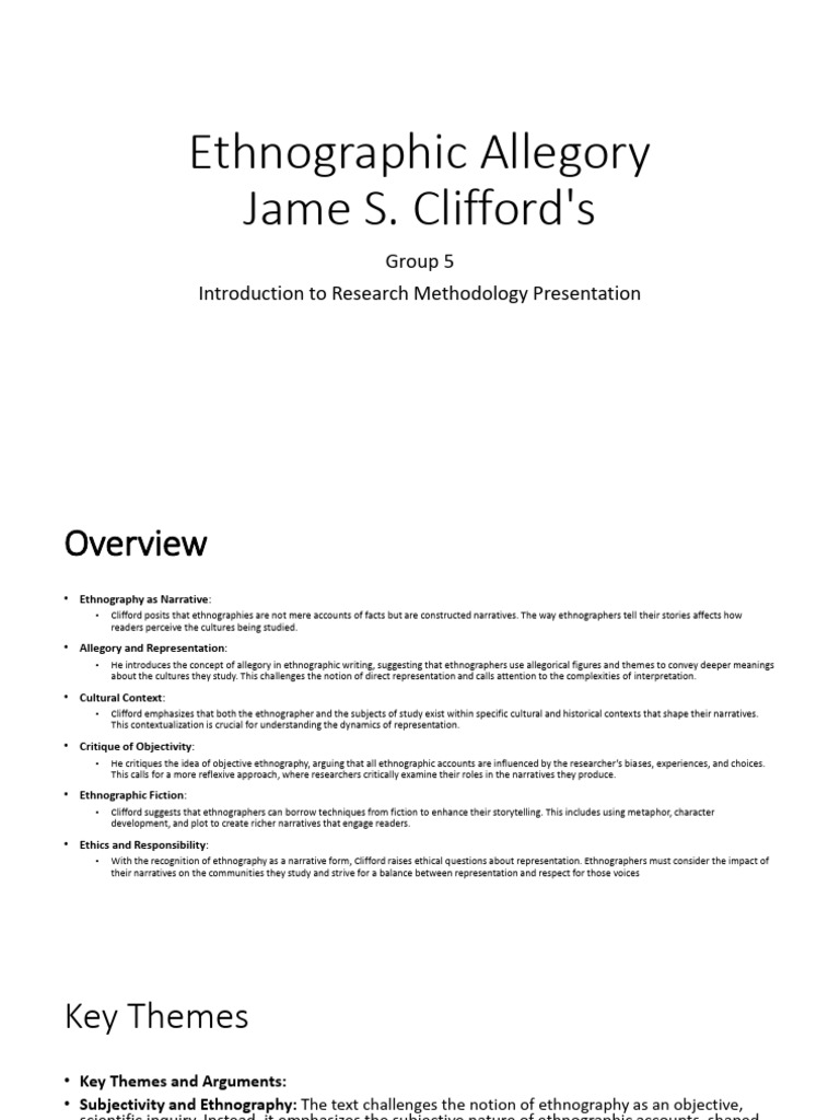 Ethnographic Allegory | PDF | Ethnography | Narrative