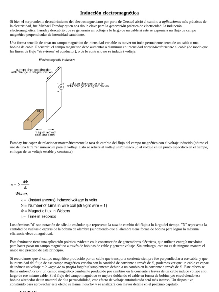 Inducción Electromagnética | PDF | Inductor | Inducción electromagnética
