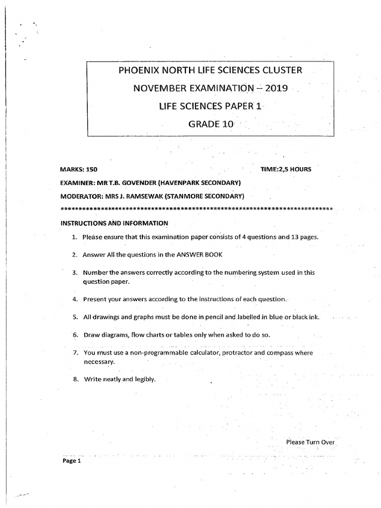 2019 KZN Nov LSC p1 QP | PDF