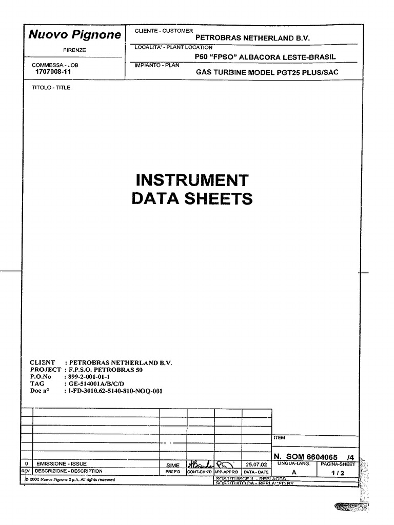 SOM6604065 - Instrument Data Sheet | PDF