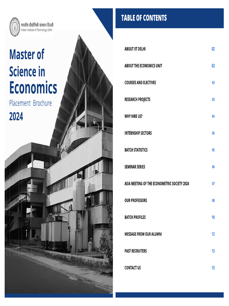 MSC Econ IITD Placement Brochure | PDF
