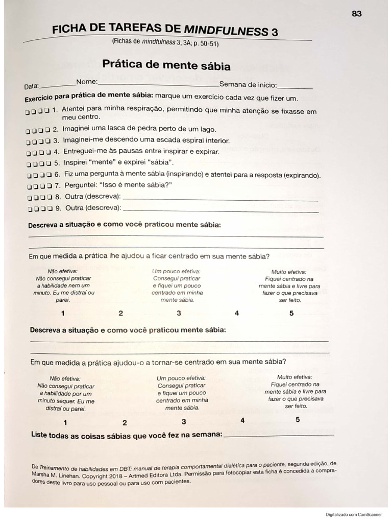 Mindfulness - Tarefa 3 | PDF
