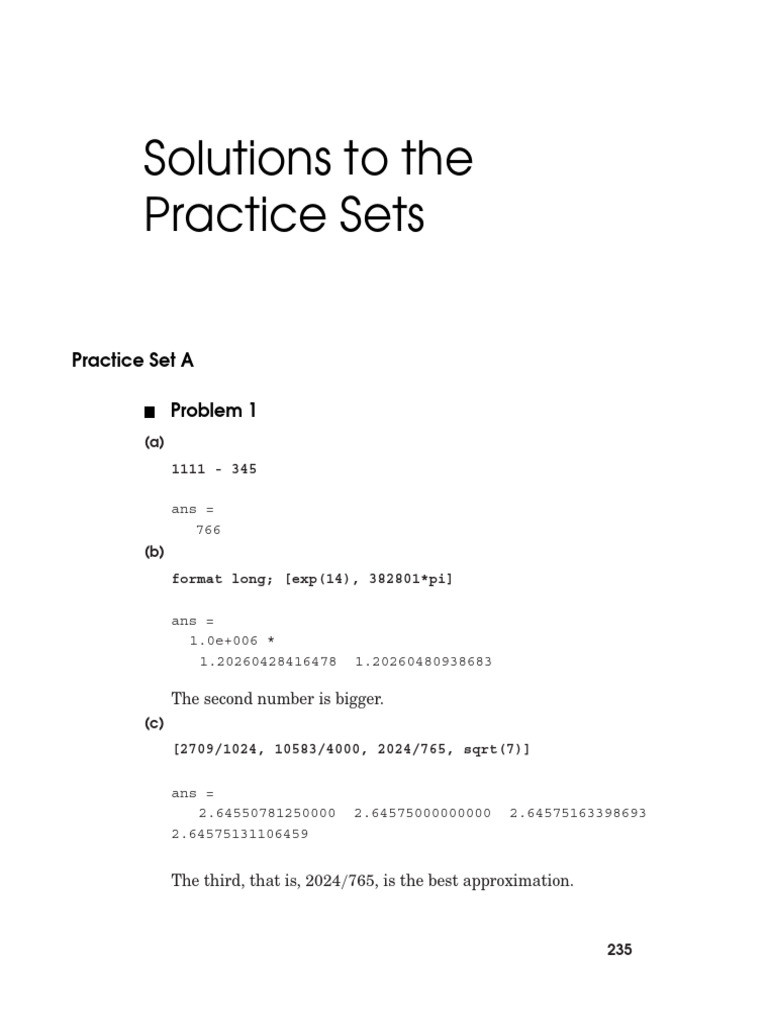 Solution Practice Set A | PDF | Equations | Mathematical Relations