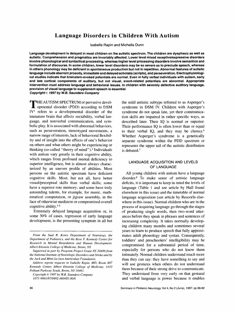 Language Disorders in Children With Autis - 1997 - Seminars in ...