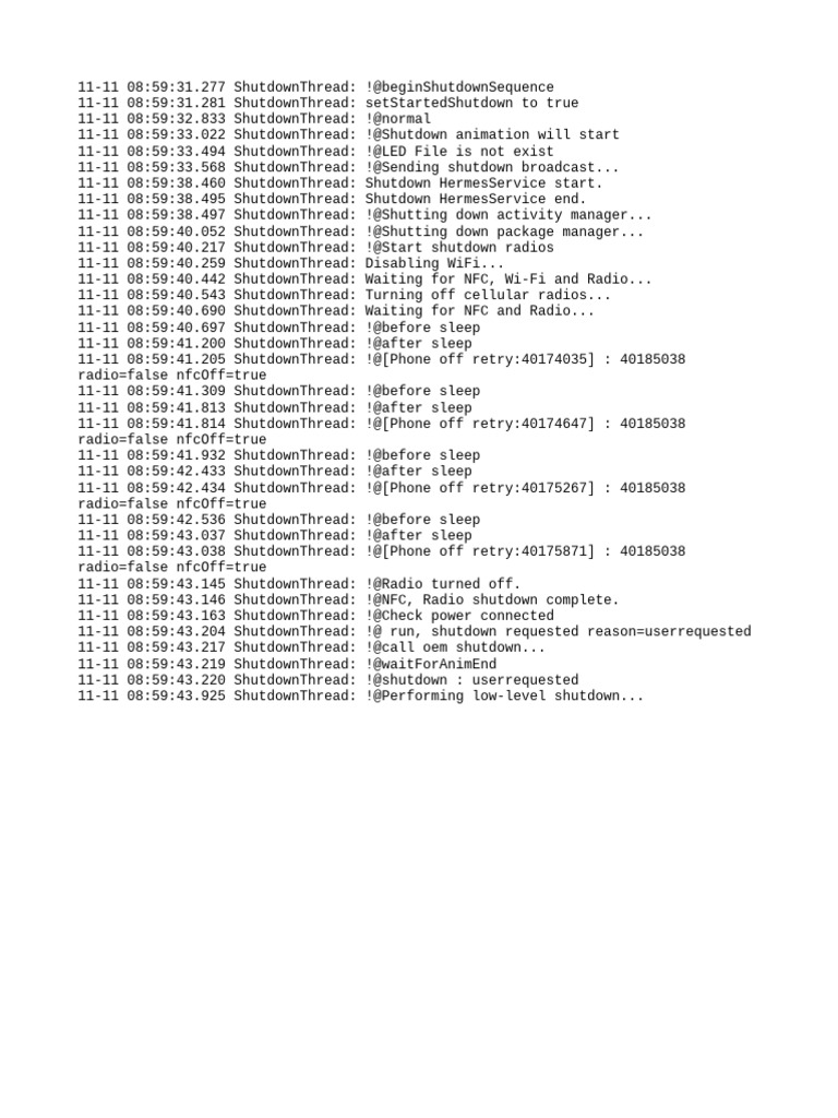 Shutdown Profile.1 | PDF