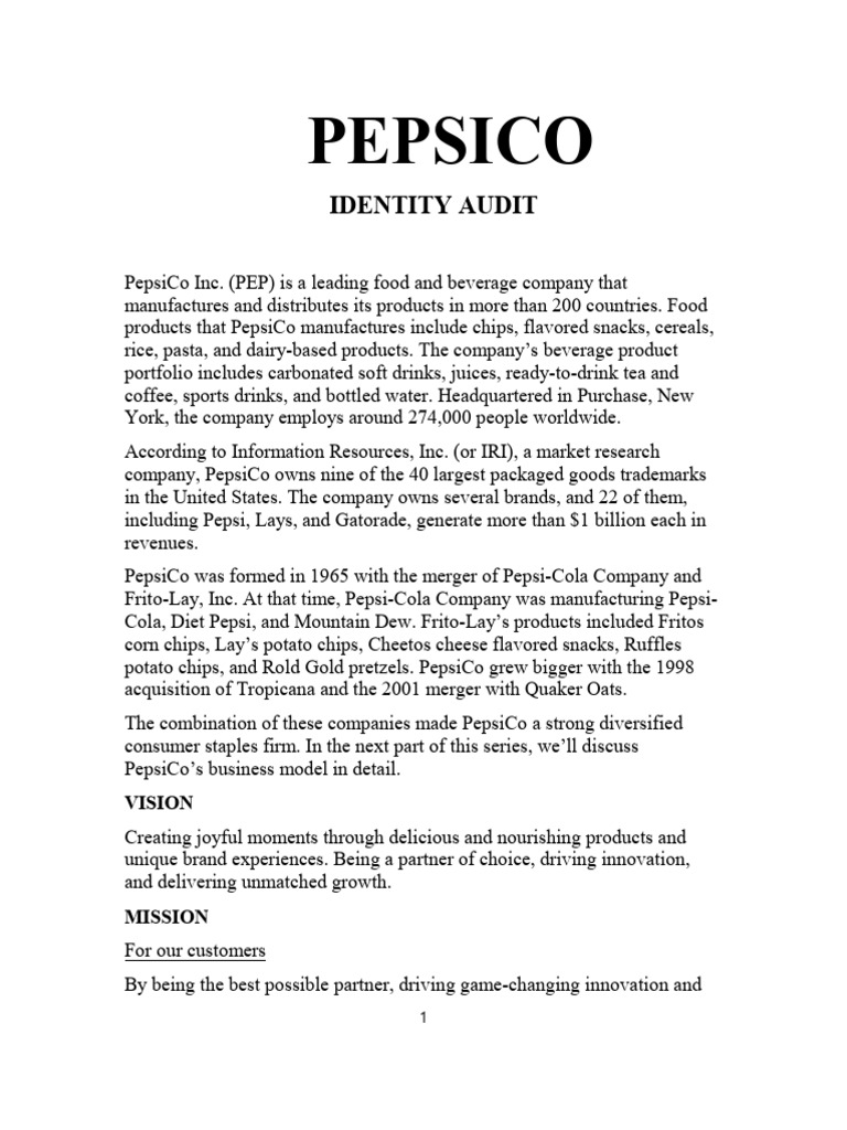 PepsiCo Egypt: Corporate Identity Overview | PDF | Pepsi Co | Business