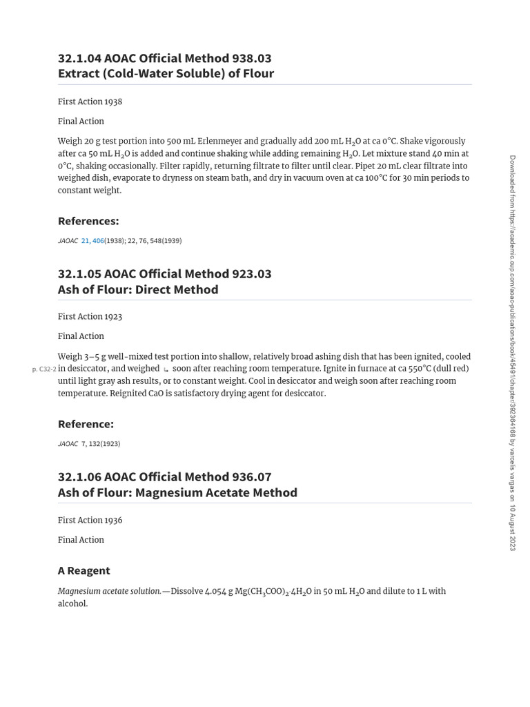 AOAC 923.03 Ed. 22 (2023) | PDF