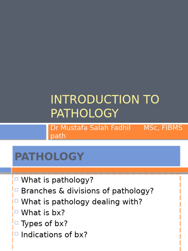 INTRODUCTION TO PATHOLOGY-1 (Muhadharaty) | PDF | Pathology | Biopsy