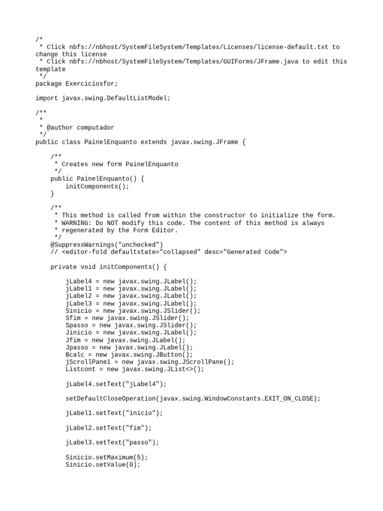 Enquanto(for) SWING | PDF | Computer Science | Computing