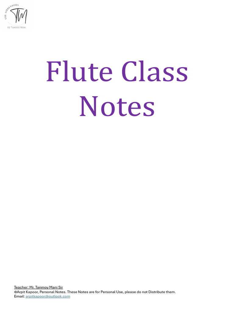 Flute Notes and Combinations Guide | PDF | Melody | Pitch (Music)