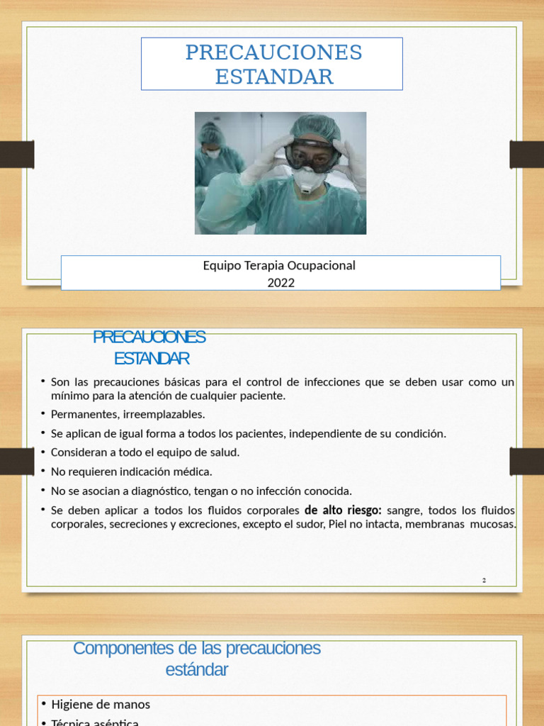 Precauciones Estandar | PDF | Lavado de manos | Enfermedades y trastornos