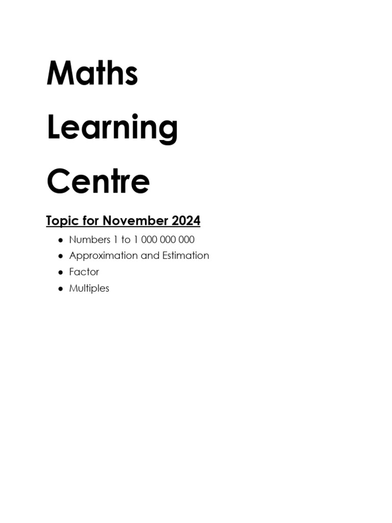 Maths Learning Centre | PDF | Finance & Money Management | Teaching ...