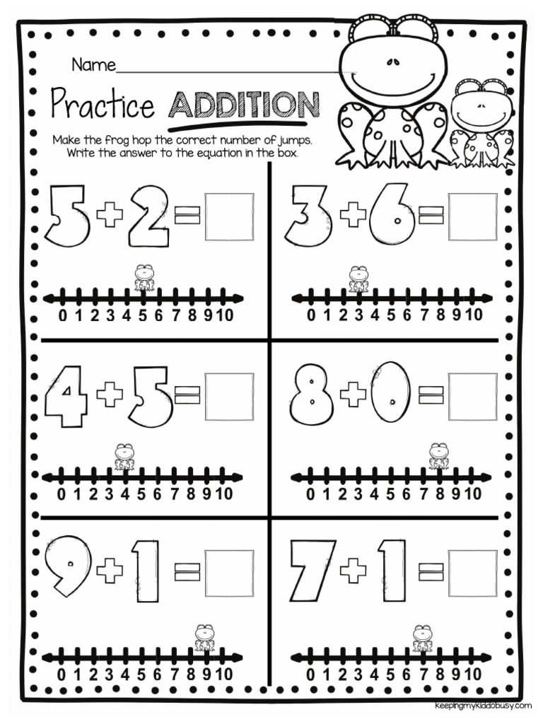 FREEAdditionandSubtractionWorksheetsMathCentersSumsofFive 1 | PDF