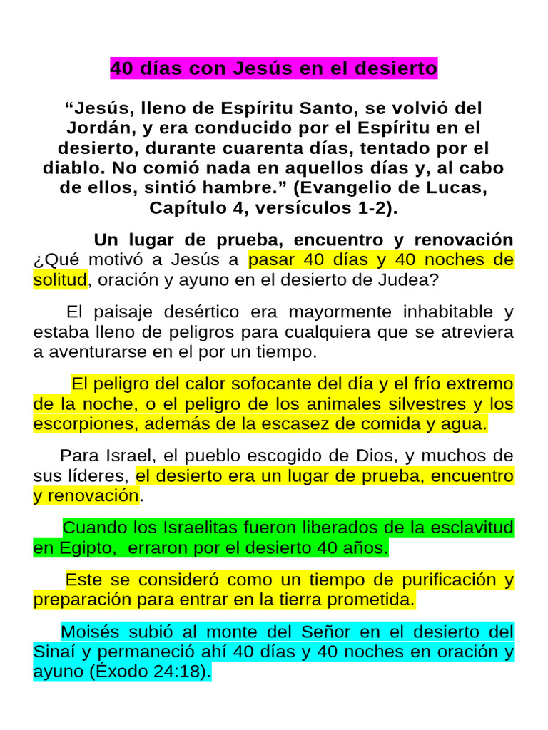 40 Días de Jesús en el Desierto | PDF | Jesús | Satán