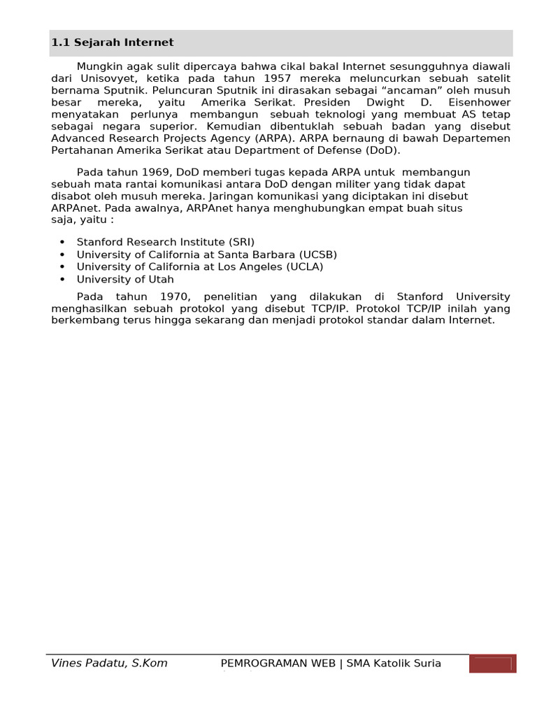 Modul Pemrograman Web Materi Dasar HTML | PDF