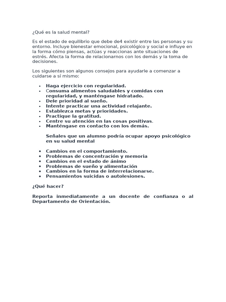 Salud Mental | PDF | Autosuperación | Estilo de vida