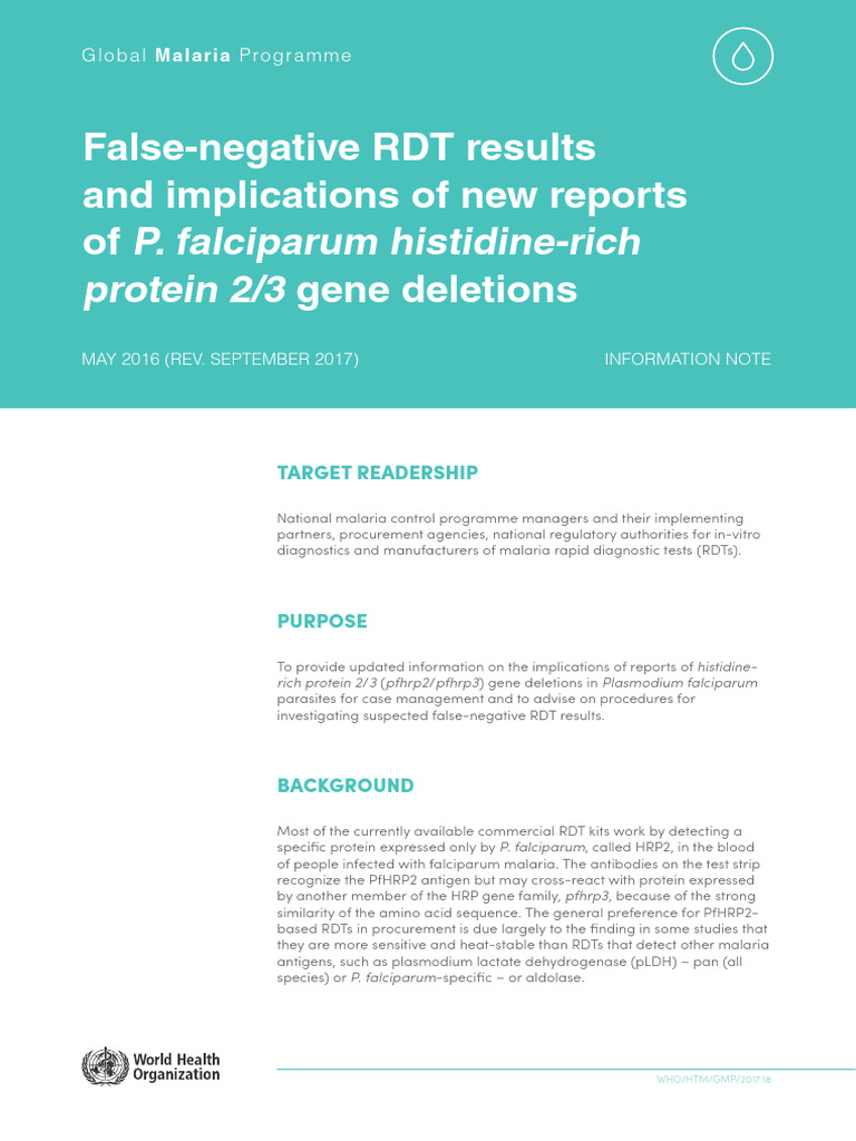 False Negative RDT Results | PDF | Medical Specialties | Clinical Medicine