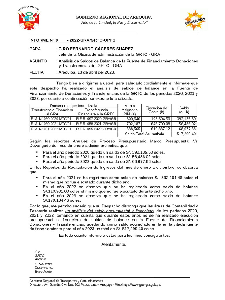 Informe #013-2023-OPPS Evaluacion FF Dy T | PDF | Gobierno