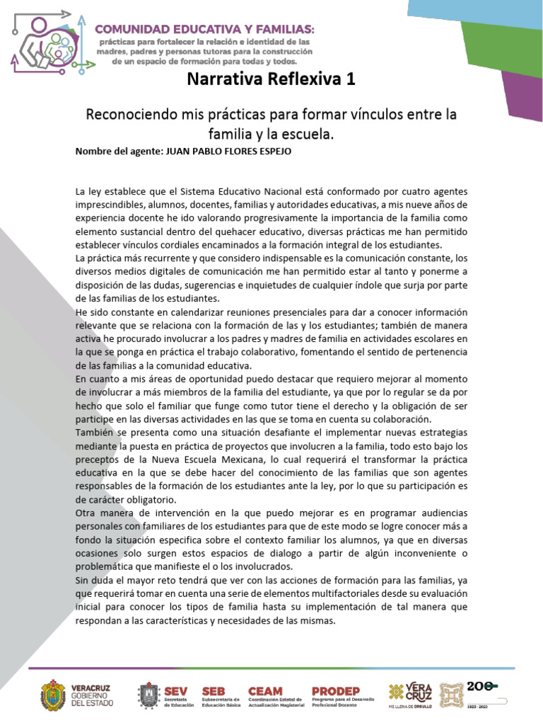 Narrativa Pedagógica en la NEM | PDF | Crecimiento personal y ...