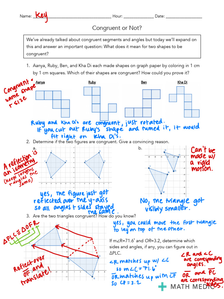 Geometry: Understanding Congruence | PDF | Shape | Triangle