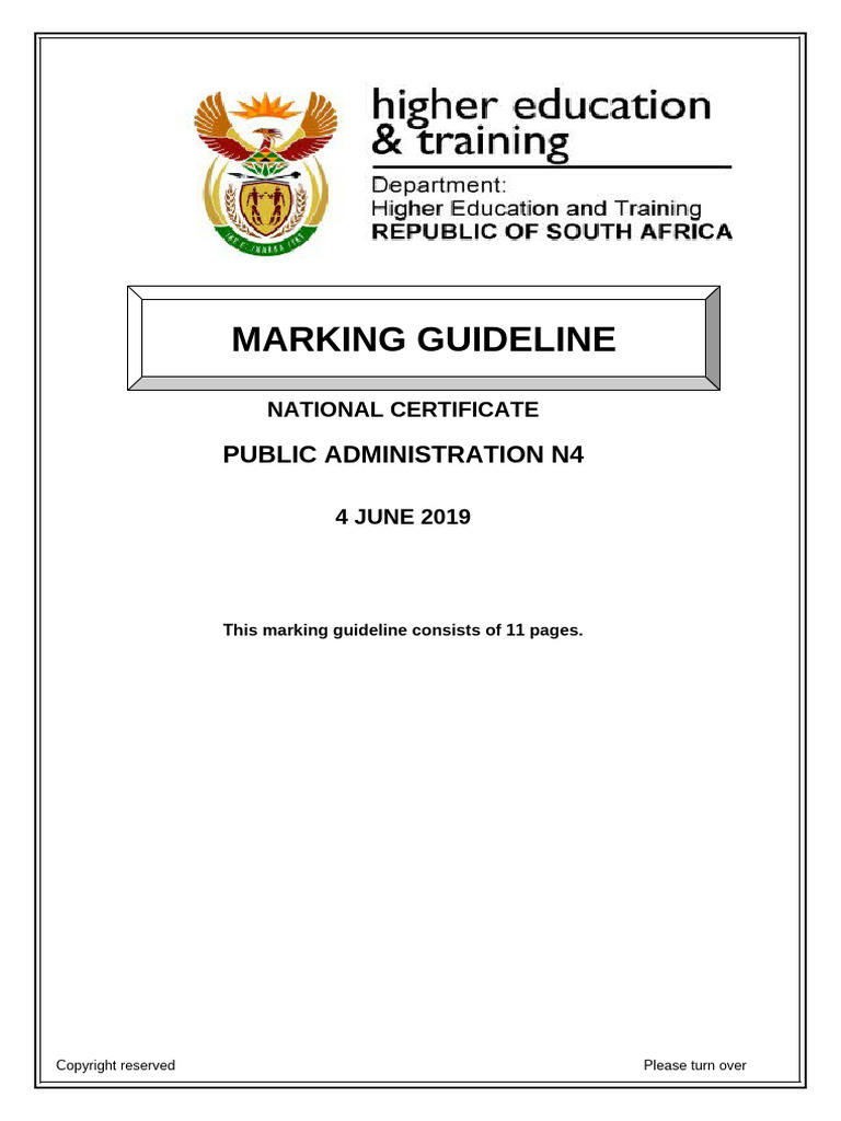 N1360 - Public Administration N4 Memo Jun 2019 | PDF | Parliament ...