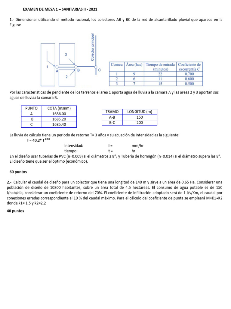 MESA 1 PLUVIAL 2021 Word | PDF