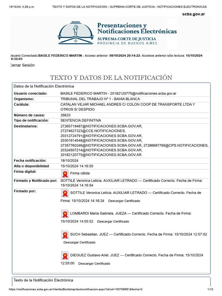 Sentencia Definitiva | PDF | Daños y perjuicios | Multa (pena)